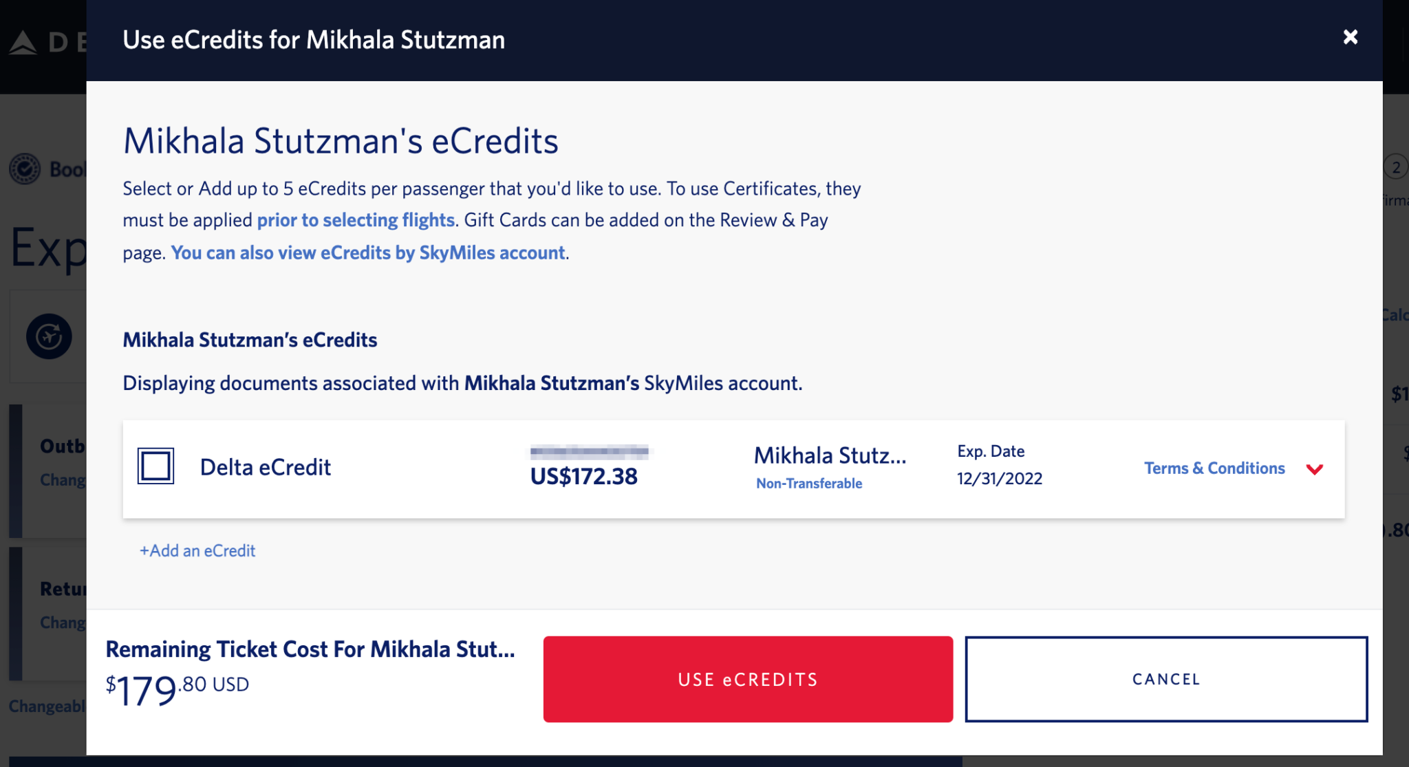 How to Use Delta eCredits & Vouchers to Book New Flights