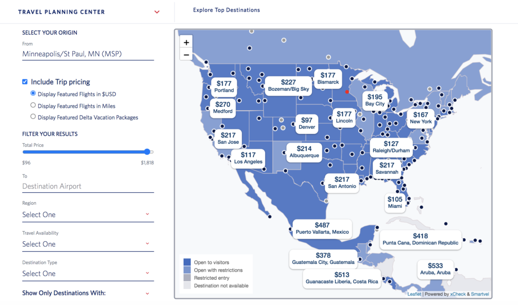 New Delta Discover Map Helps You Find Deals - Including SkyMiles!