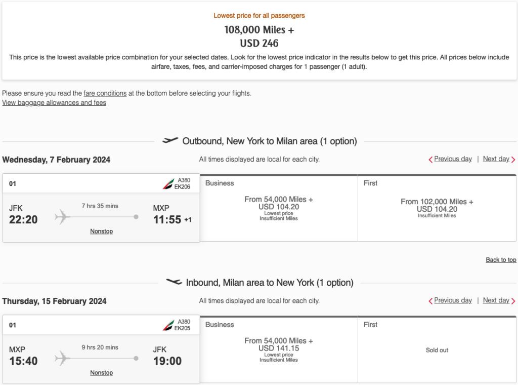 How to Fly Emirates Roundtrip to Europe for 35K in Economy, or 108K for ...