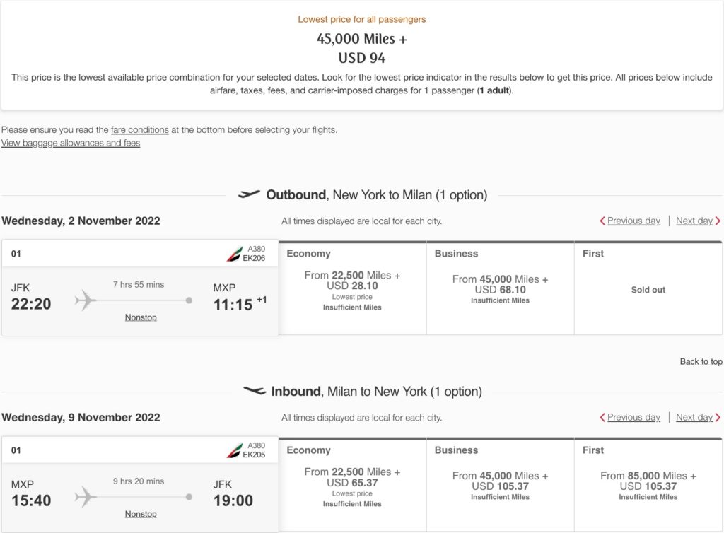 How to Book Emirates Flights to Europe from 45K Miles Roundtrip