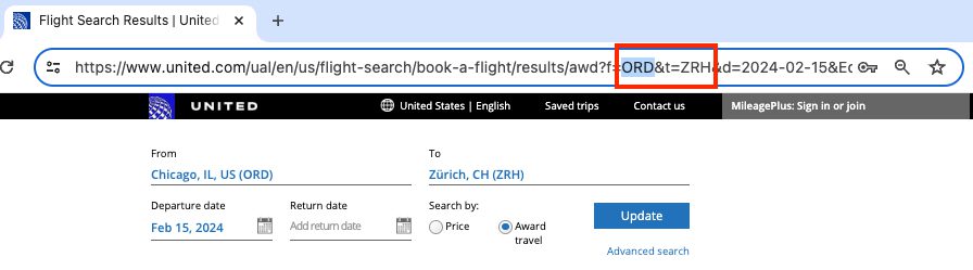 United Flexible Date Award Search: Old Calendar View