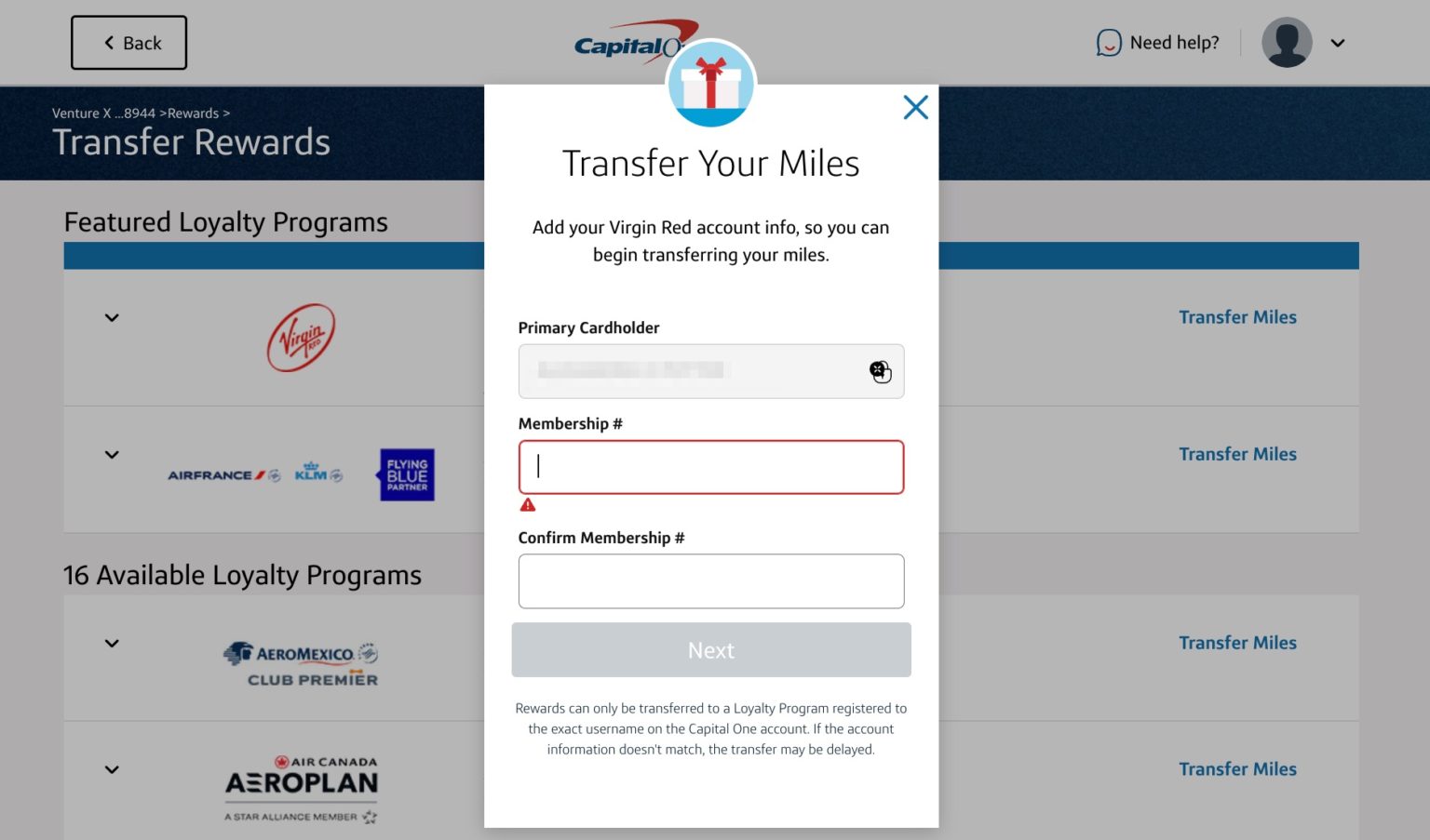 Get 30% More Points With a New Transfer Bonus From Capital One to Virgin!