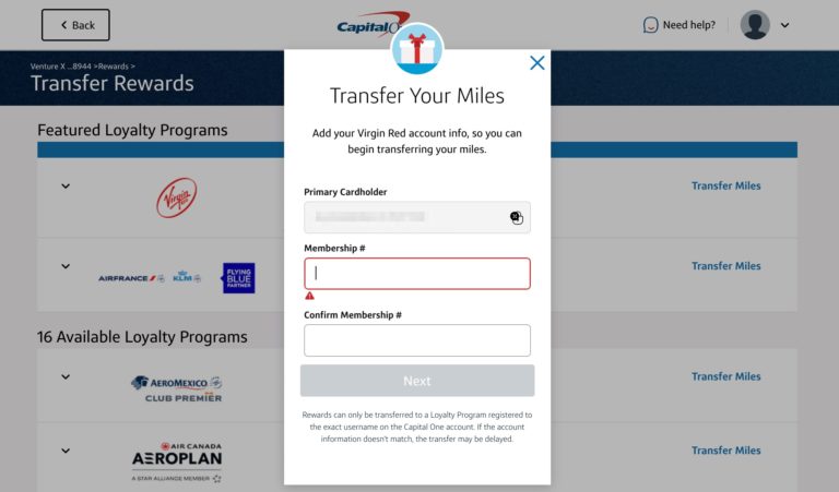 Get 30% More Points With a New Transfer Bonus From Capital One to Virgin!