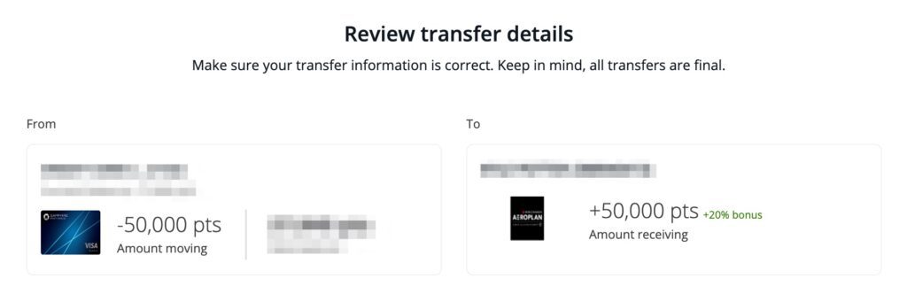 New Chase Transfer Bonus: Get 20% More Air Canada Aeroplan Points