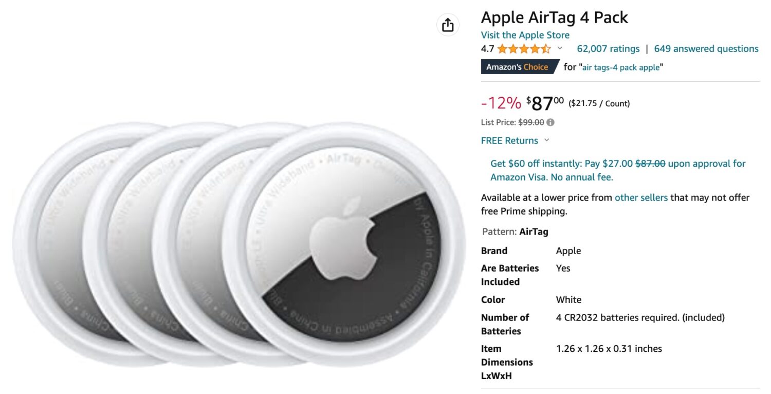 Get a 4-Pack of Apple AirTags on Sale Now!