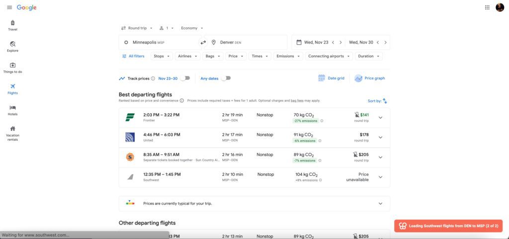 Game Changer? New Browser Extension Shows Southwest Fares on Google Flights