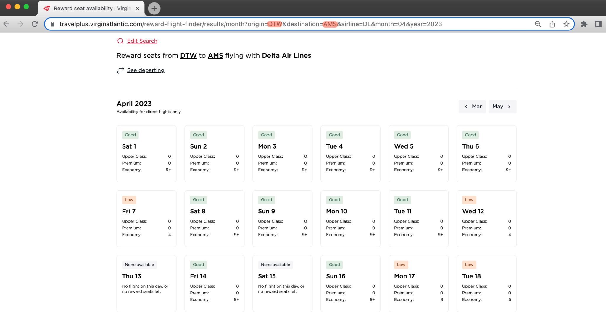 Virgin Atlantic Launches Great 'Reward Seat Checker' for Using Points