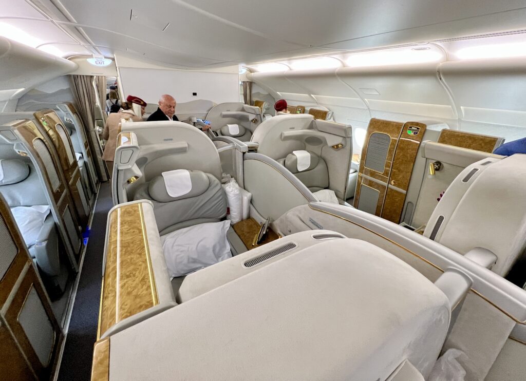 A Suite & Shower Over the Atlantic: Emirates First Class Review, Milan ...