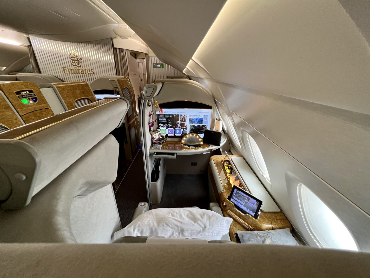 A Suite & Shower Over the Atlantic: Emirates First Class Review, Milan ...