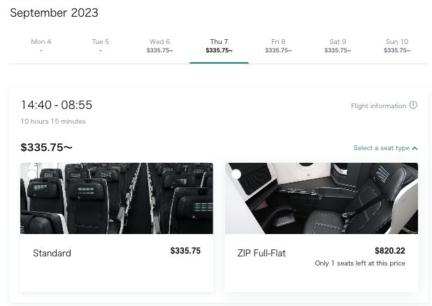 Flight Review: ZIPAIR Business Class Full-Flat Seats