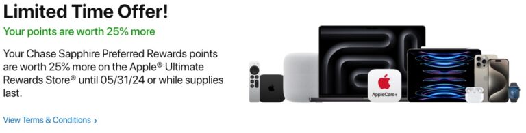 Get up to a 50% Bonus Using Chase Points to Buy Apple Products!