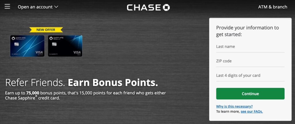 Chase Makes Earning a Sapphire Card Referral Bonus Easier