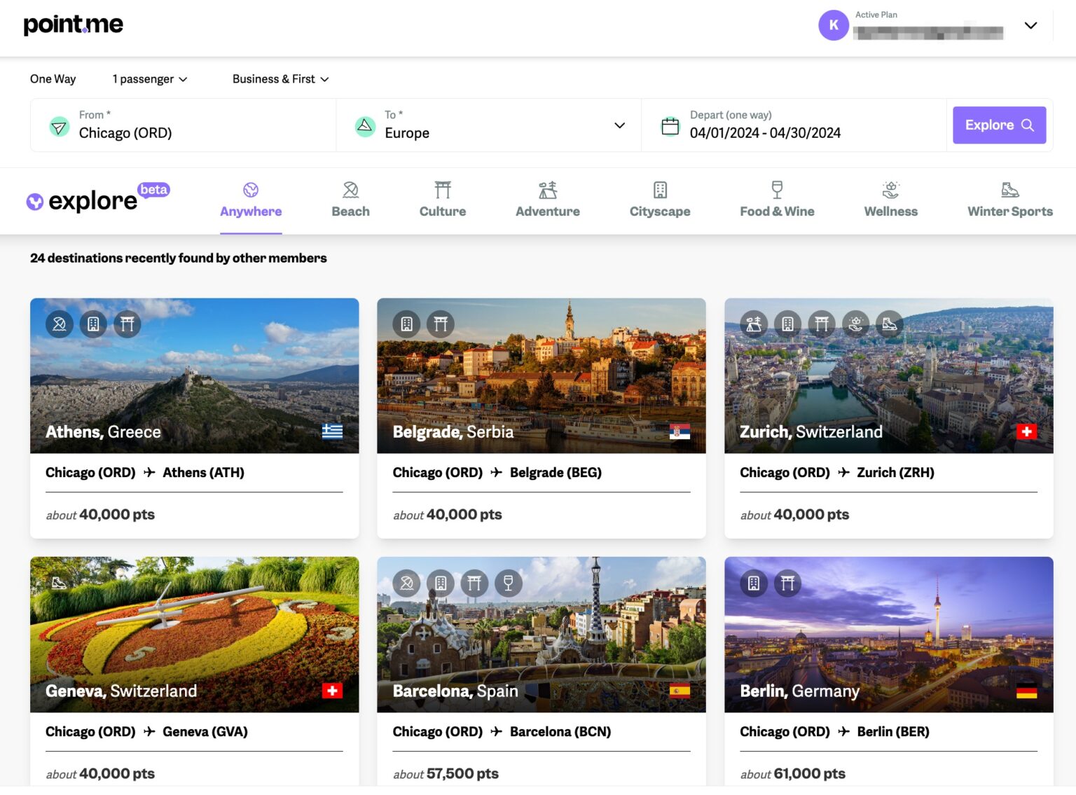 Award Search Tool point.me Levels Up with Flexible 'Explore' Feature