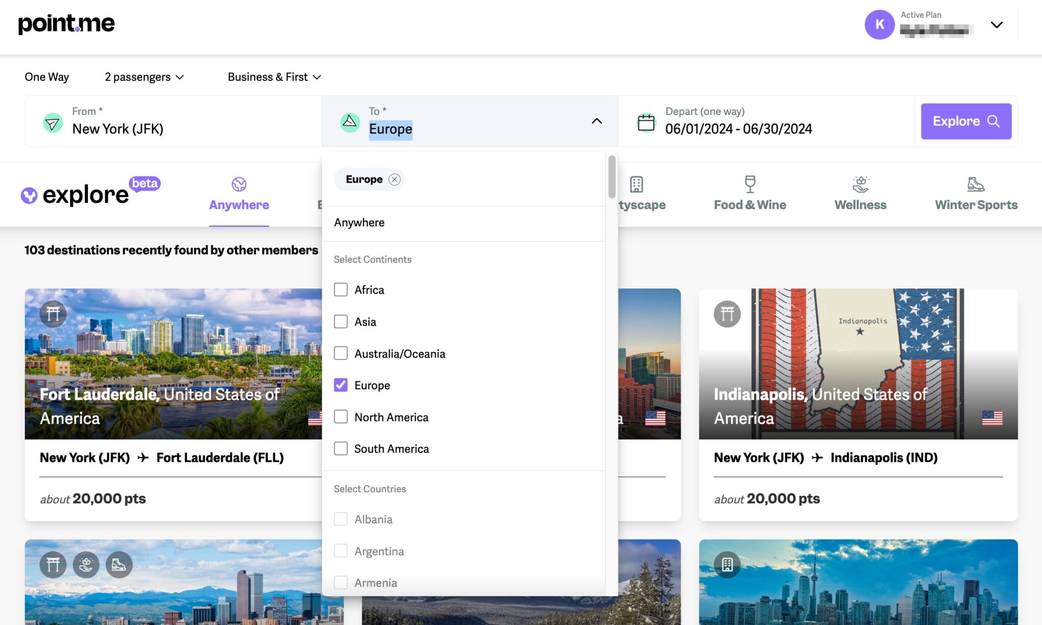 Award Search Tool point.me Levels Up with Flexible 'Explore' Feature