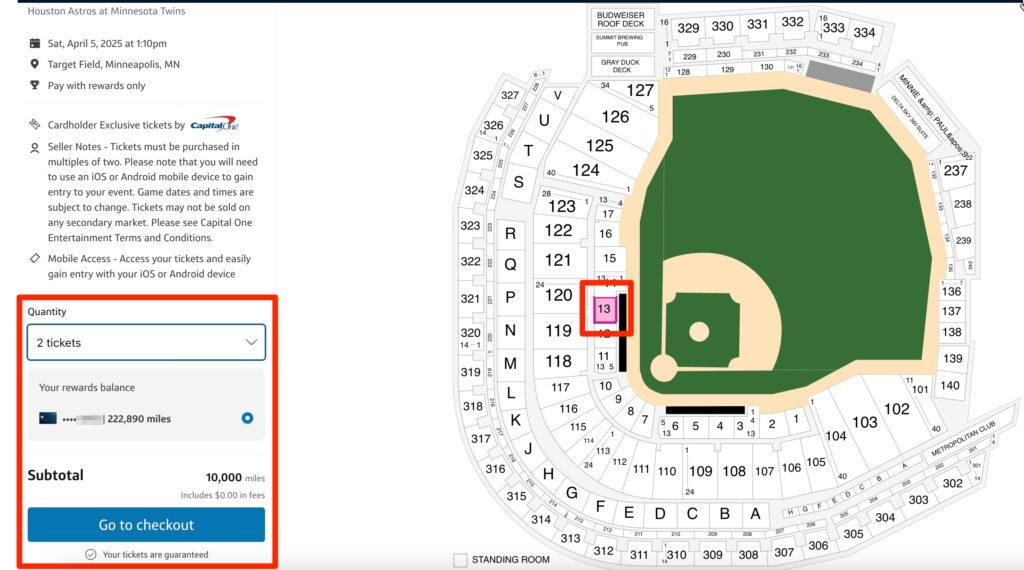 Back Again: Grab Lower-Level MLB Tickets for Just 5K Capital One Miles!
