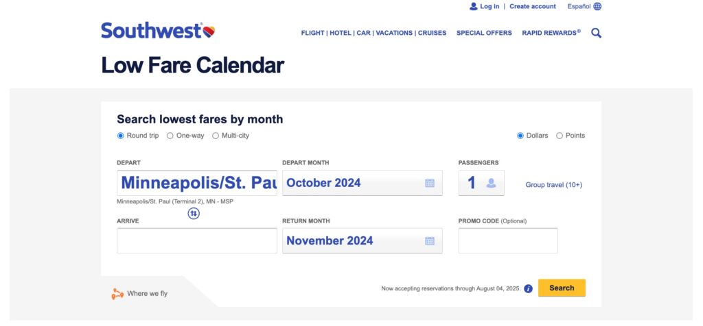 Southwest Flights Are Now Bookable into August 2025!