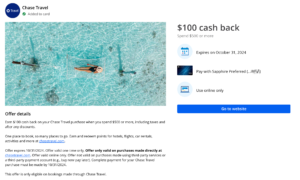 Chase Travel Offer: Earn Up to 20K Bonus Points (& Get $100 Back)