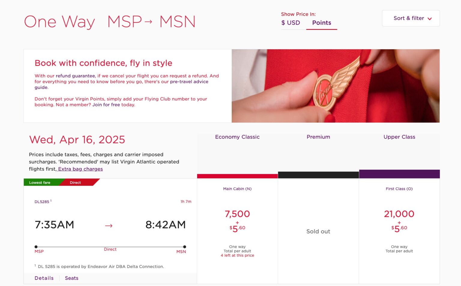A Sneaky New Workaround to See Virgin Atlantic's Monthlong Price Calendar