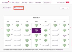 A Sneaky New Workaround to See Virgin Atlantic's Monthlong Price Calendar