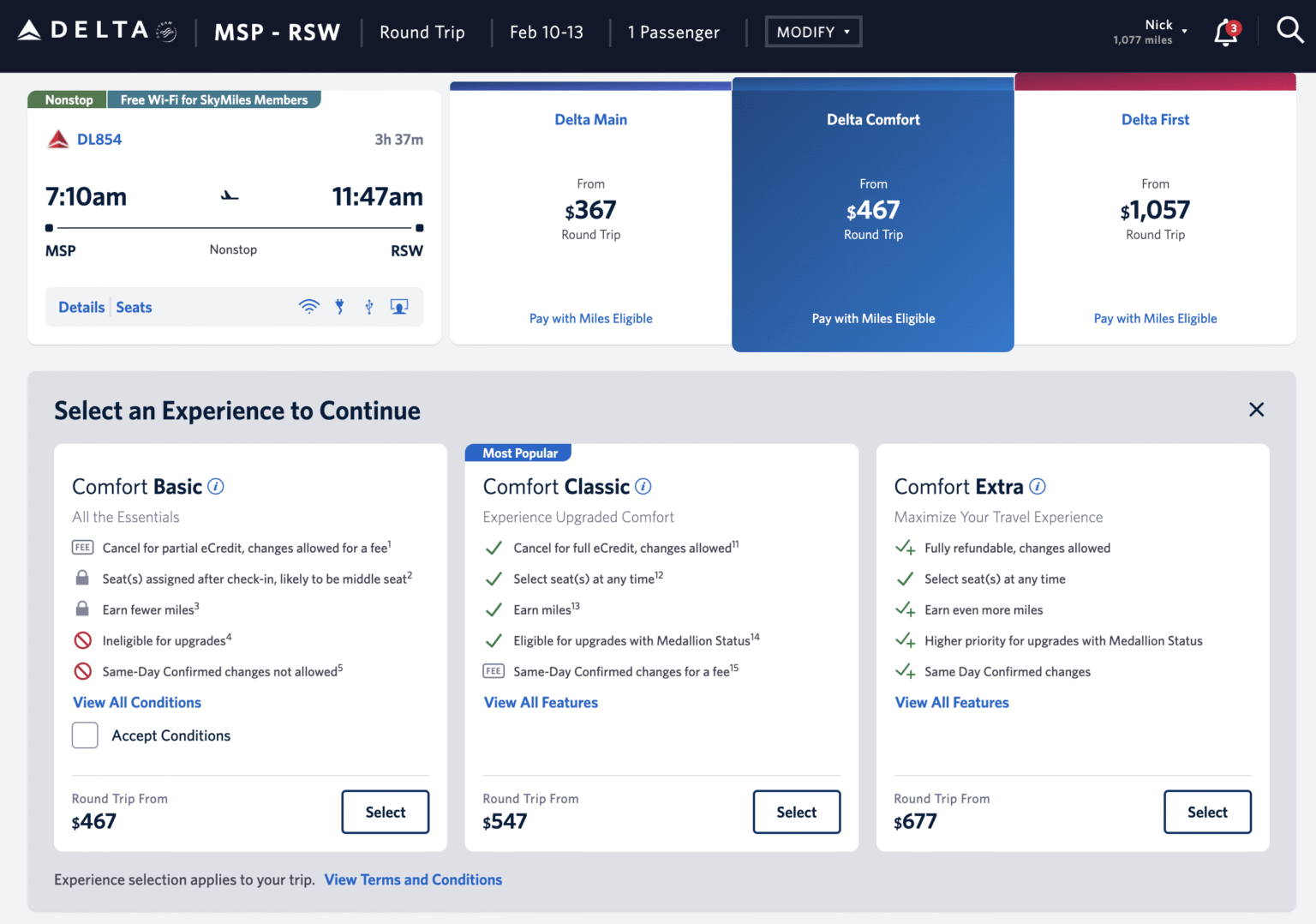 Delta Officially Launches ‘Comfort Basic,’ Its First Step Toward Unbundled Premium Fares
